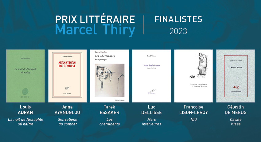 Les finalistes du prix Marcel Thiry 2023 - Le Carnet et les Instants